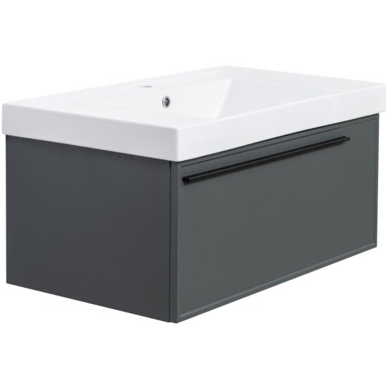 Тумба под раковину LA Fenice подвесная Elba FNC-01-ELB-G-80, серо-зеленая