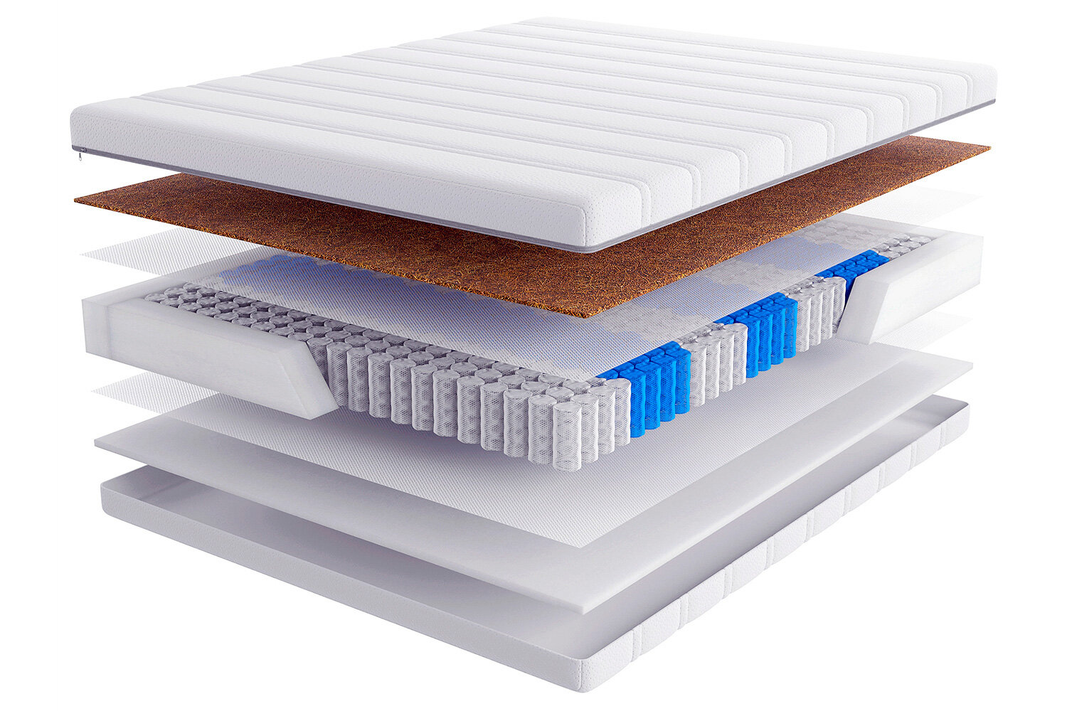 Матрас двуспальный MILDEX Wellness, 160х200 см, пружинный, низкая, высокая жесткость