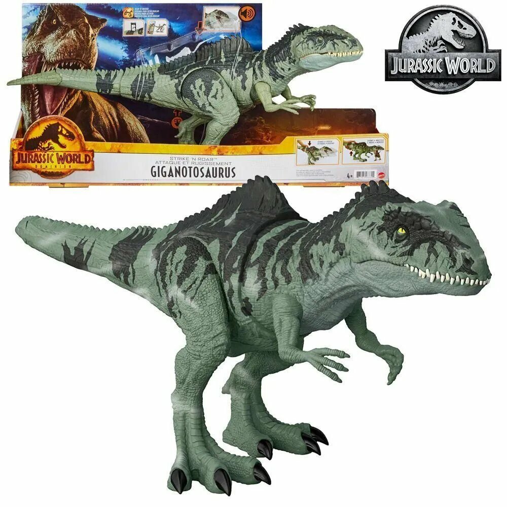 Jurassic World Dinozaur Gigantozaur GYC94 Гигантозавр, Динозавры в Мире Юрского периода , Подарки для мальчиков