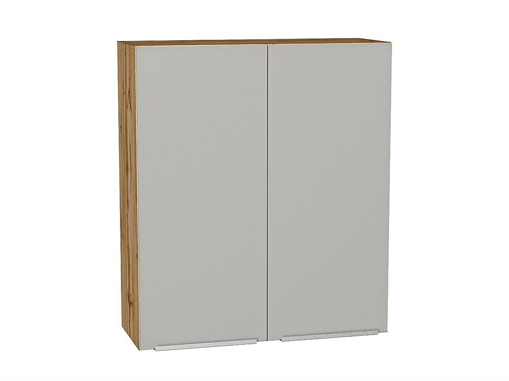 VVT Шкаф верхний с 2-мя дверцами Фьюжн Дуб Вотан, Silky Light Grey, 920, 800 В*Ш*Г 920*800*320, фасад МДФ Silky Light Grey, корпус Дуб Вотан Silky Light Grey