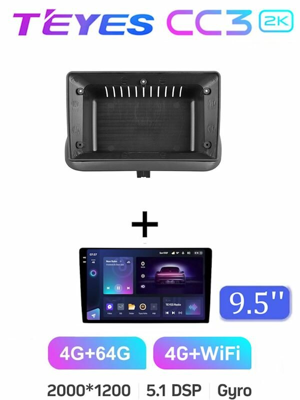Магнитола 9" Teyes CC3 2k 4/64 Gb Toyota Corolla 8 E110 1995-2001 Правый руль