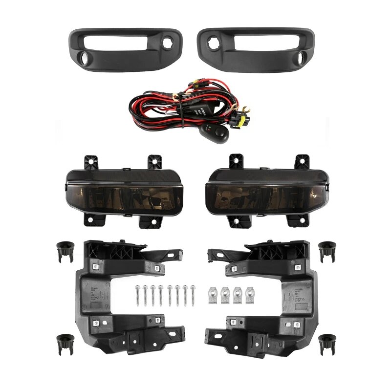 Передний бампер автомобиля, фары дальнего света, светодиодные противотуманные фары в сборе, подходят для Dodge Ram 1500 2019-2022 гг. Black