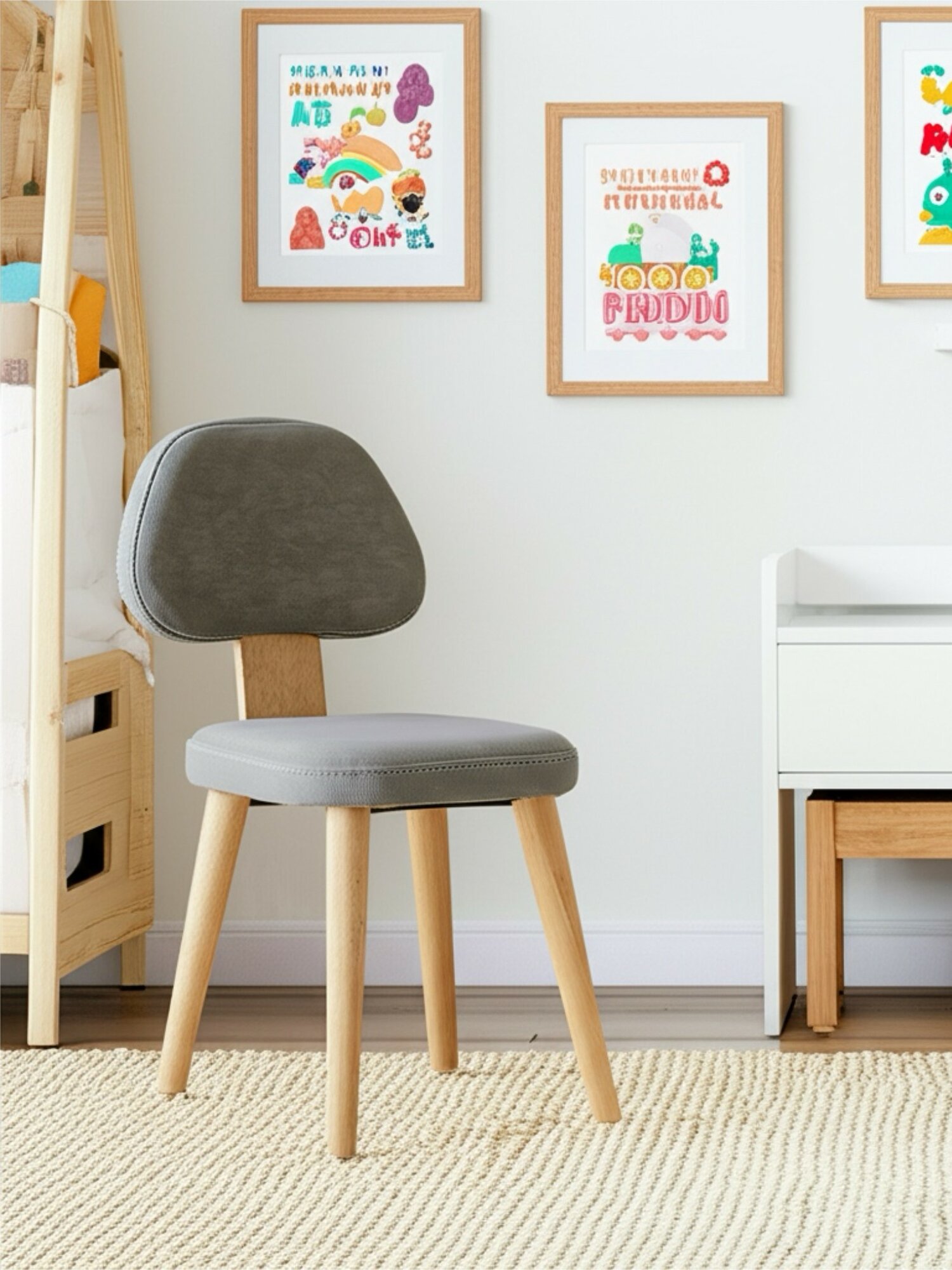 Мягкий Стул детский Качественный Мебель "Непоседа", дерево, рост ребёнка 120 - 135, цвет серый