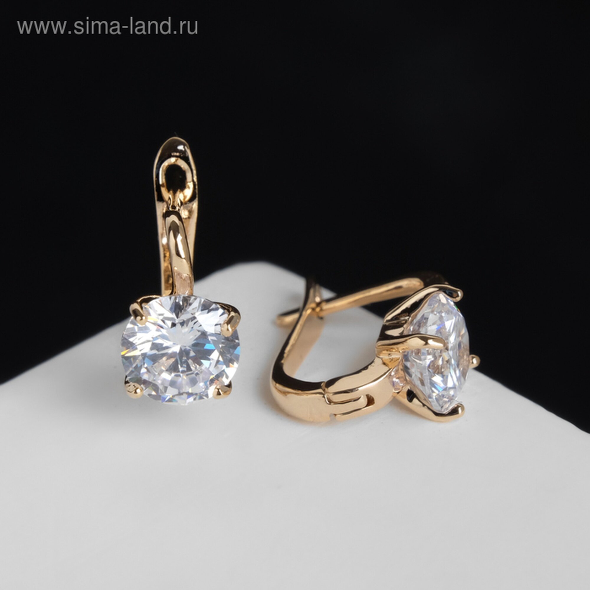 Серьги с подвесками, фианит