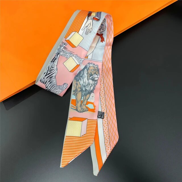 2025 брендовый дизайнерский шелковый шарф, роскошный модный шарф, Женский фуляр, Узкая сумка, шарфы, шейный платок, повязка на голову