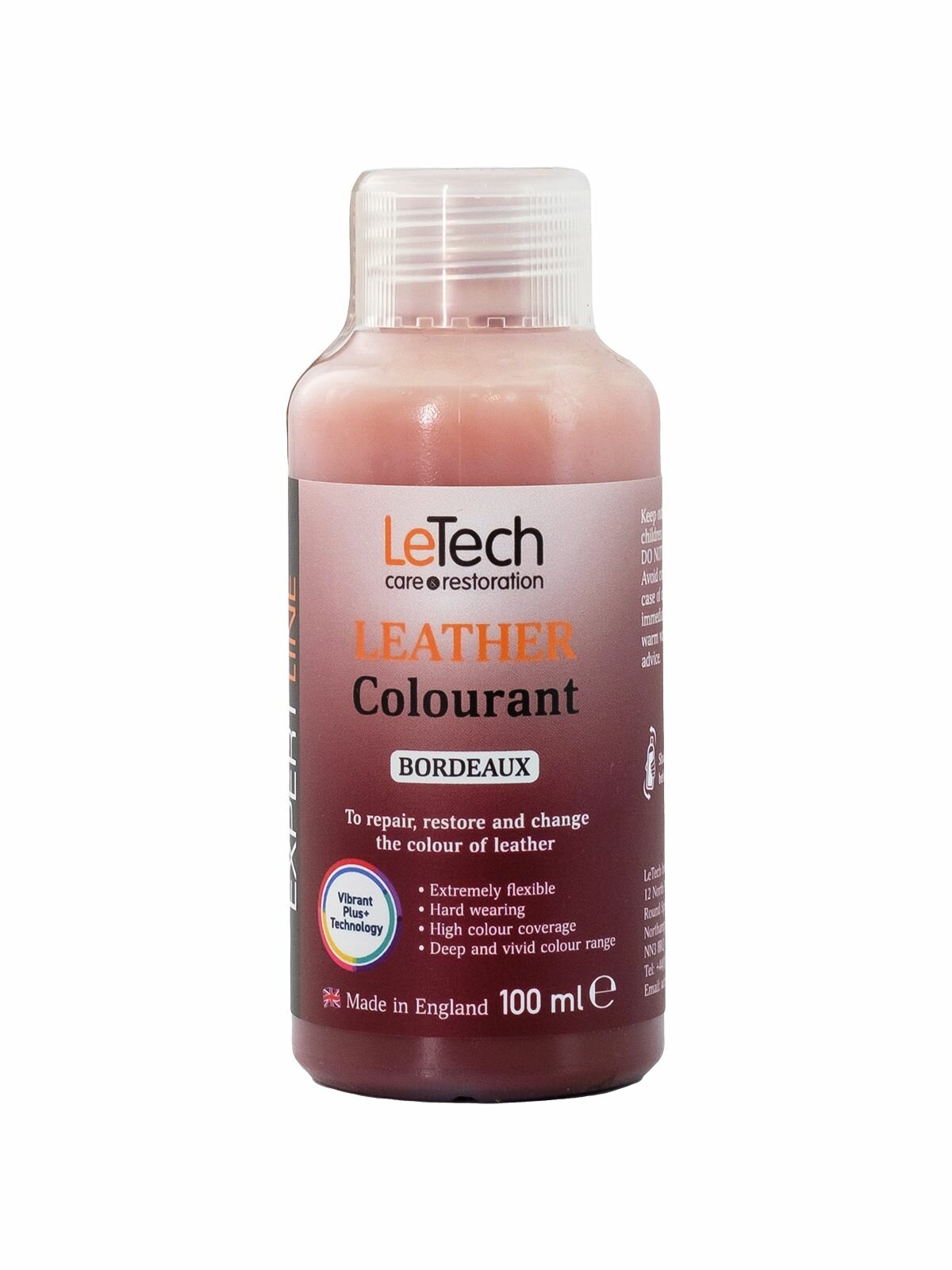 Краска LeTech Leather Colourant (бордовый, 100мл)