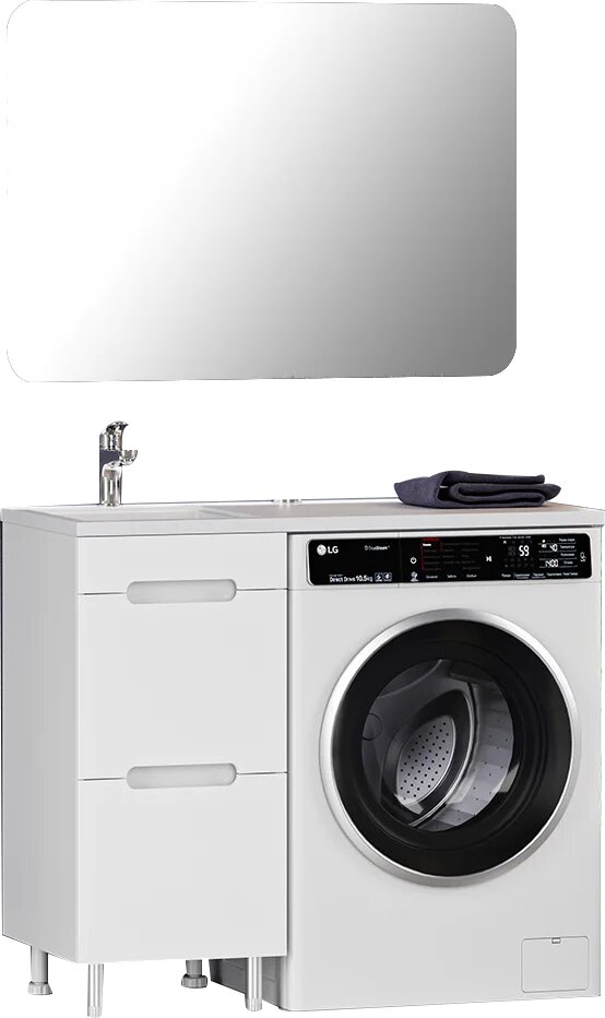 Мебель для ванной комнаты Misty Байкал 40 L для стиральной машины, белая