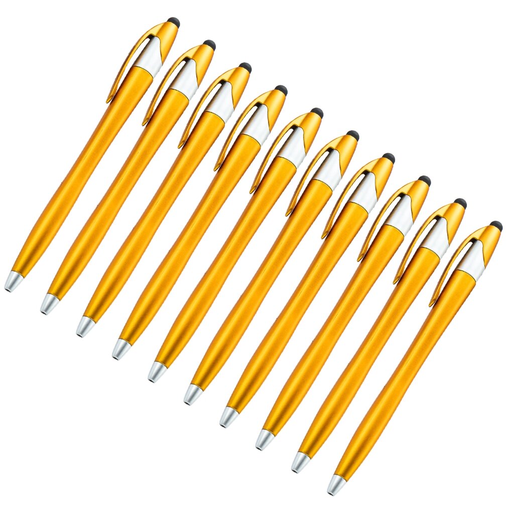 10 штук Шариковой Ручки 2-в-1 с Наконечником Стилуса, Ручка с Сенсорным экраном, Выдвижная Шариковая Ручка, Пишущая Плавно для взрослых