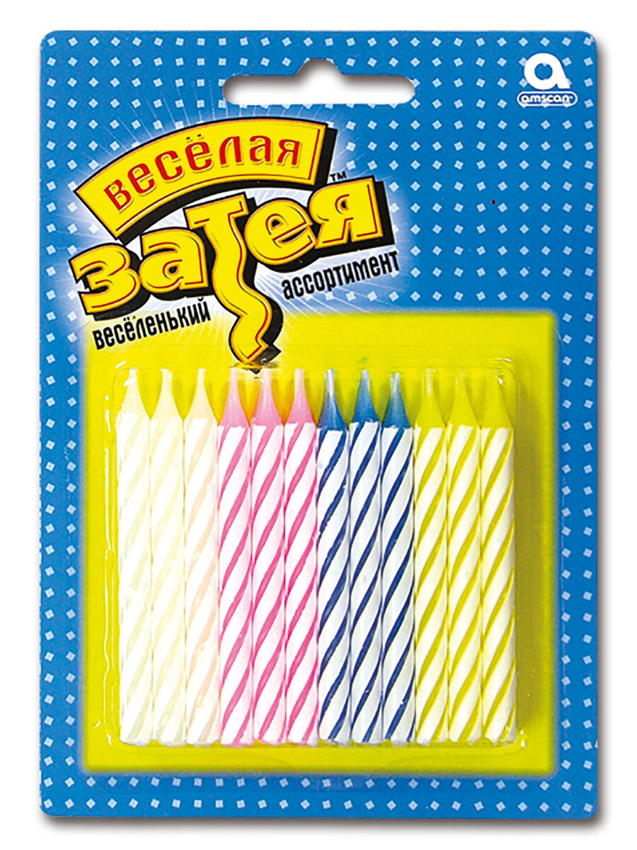 Веселая затея Свечи для торта ассорти 24 шт 1502-1131
