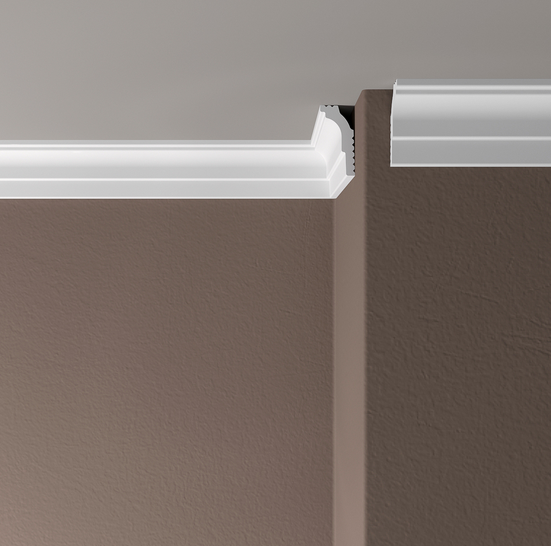 Плинтус потолочный 42x29 мм карниз для натяжного потолка под покраску полистирол полиуретановый 1метр