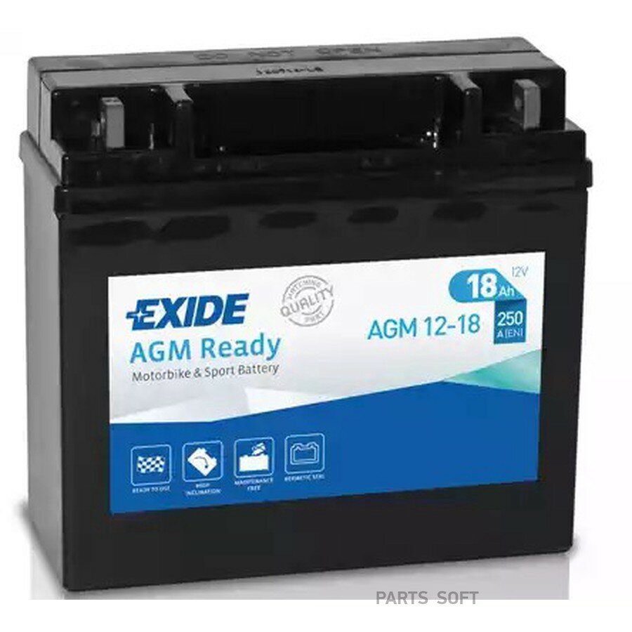 Аккумуляторная батарея от официального дистрибьютора, EXIDE, артикул AGM1218