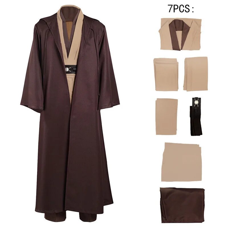 Костюм Оби-Вана Кеноби BOOCRE, полиэстер, унисекс Коричневый, XL, A