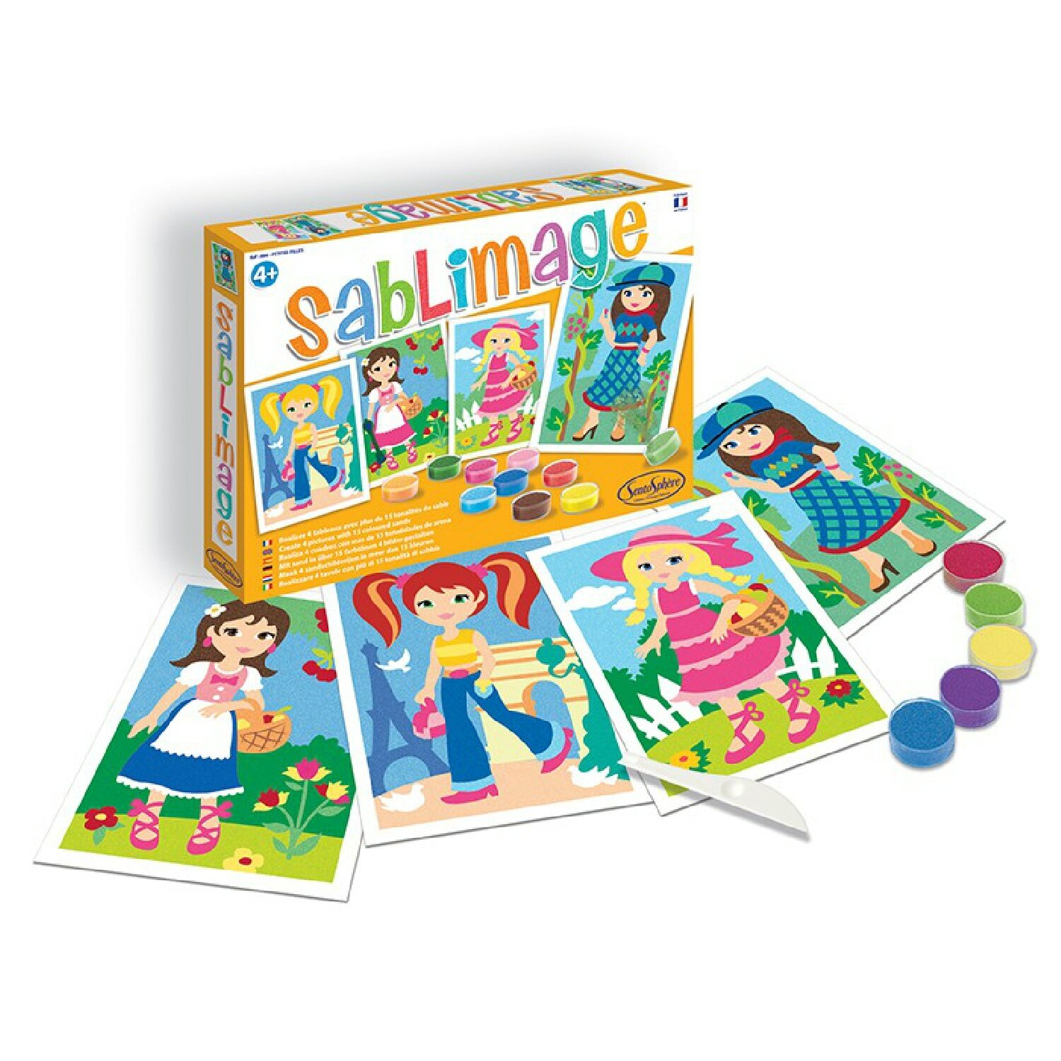 Песочные картинки Sentosphere Маленькие девочки, разноцветный песок