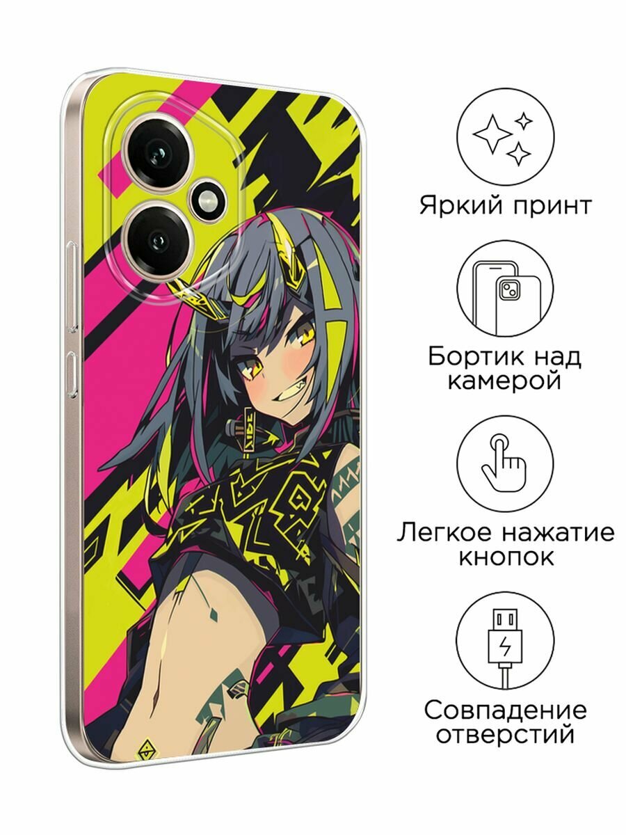 Чехол на Honor 400 / Хонор 400 с принтом "Девушка в кибер костюме" — фото 1