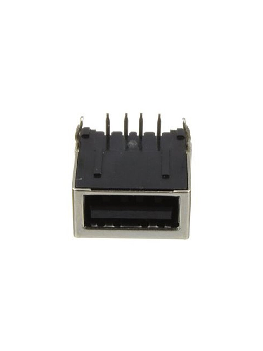 Разъем USB(G) типа А, версия 2.0, 4 вывода, черный, 6*13*15