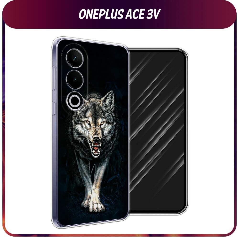 Чехол на Oneplus Ace 3V / Ван Плас Эйс 3V с принтом "Злобный волк из ночи"