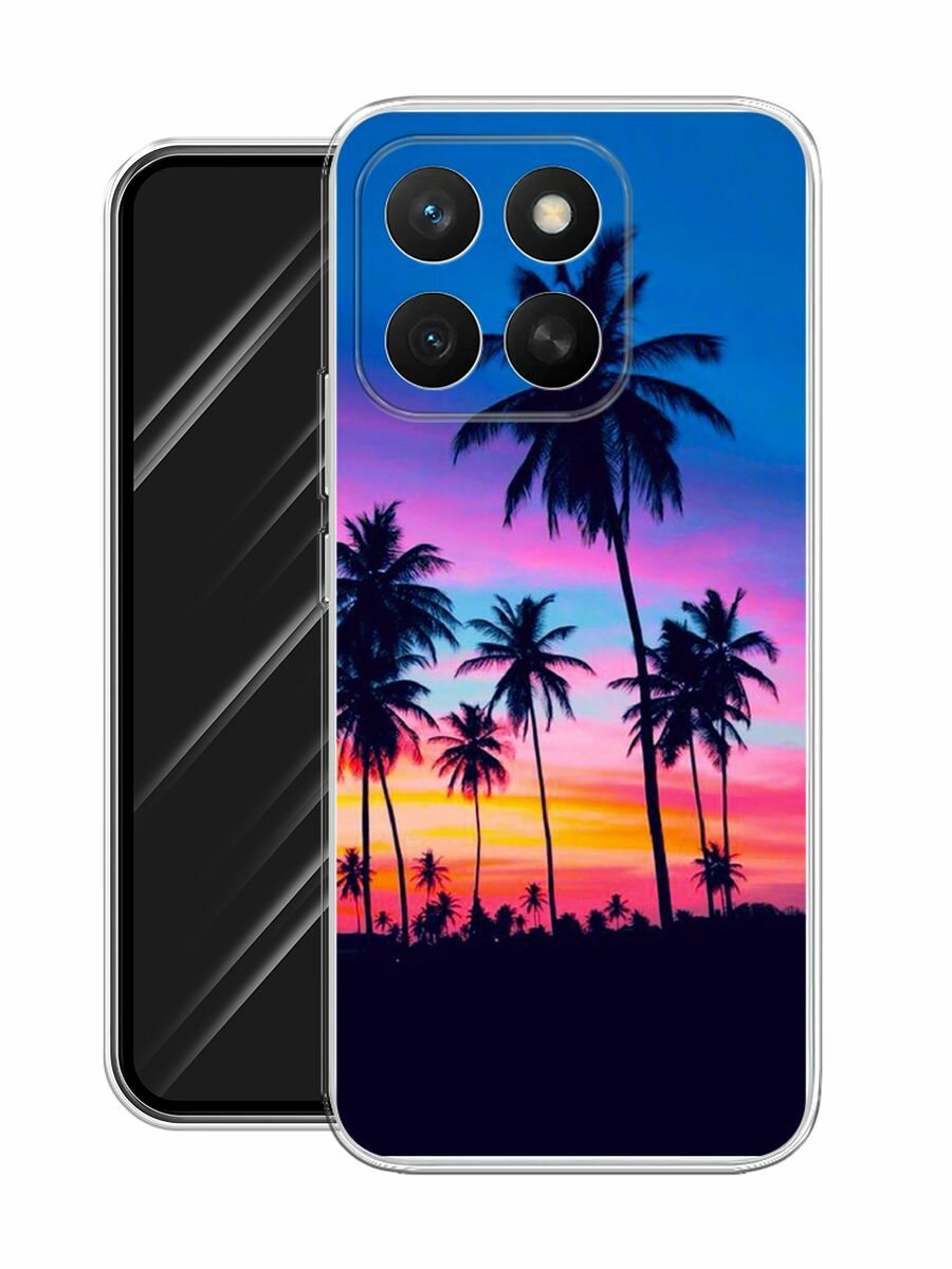 Силиконовый чехол на Honor X8c / Хонор X8c с принтом "Закат 5" — фото 1
