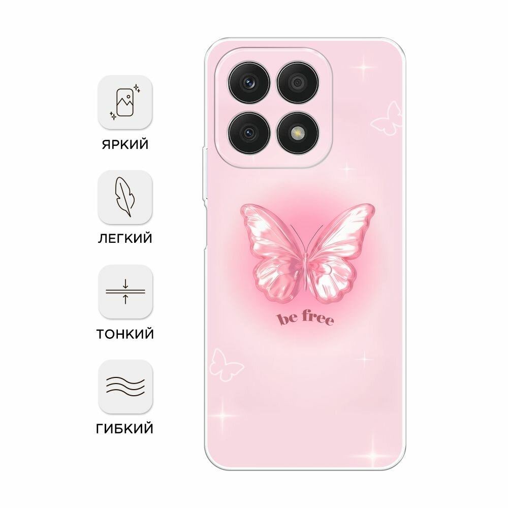 Чехол на Honor X8A / Хонор X8A с принтом "Be free butterfly 1" — фото 1