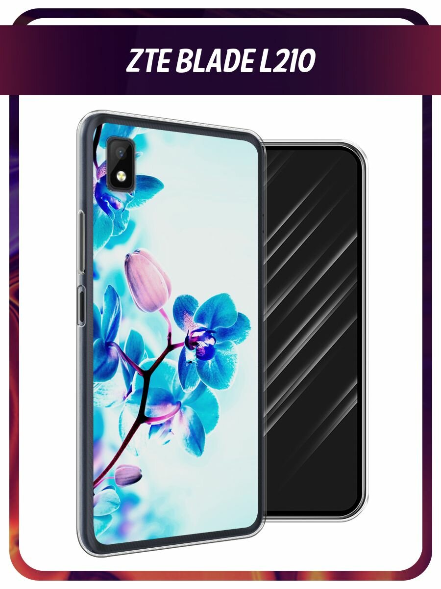 Чехол на ZTE Blade L210 / ЗТЕ Блейд L210 с принтом "Голубая орхидея"