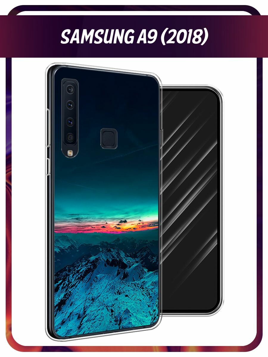 Чехол на Samsung Galaxy A9 2018 / Самсунг Галакси А9 2018 с принтом "Закат в горах"