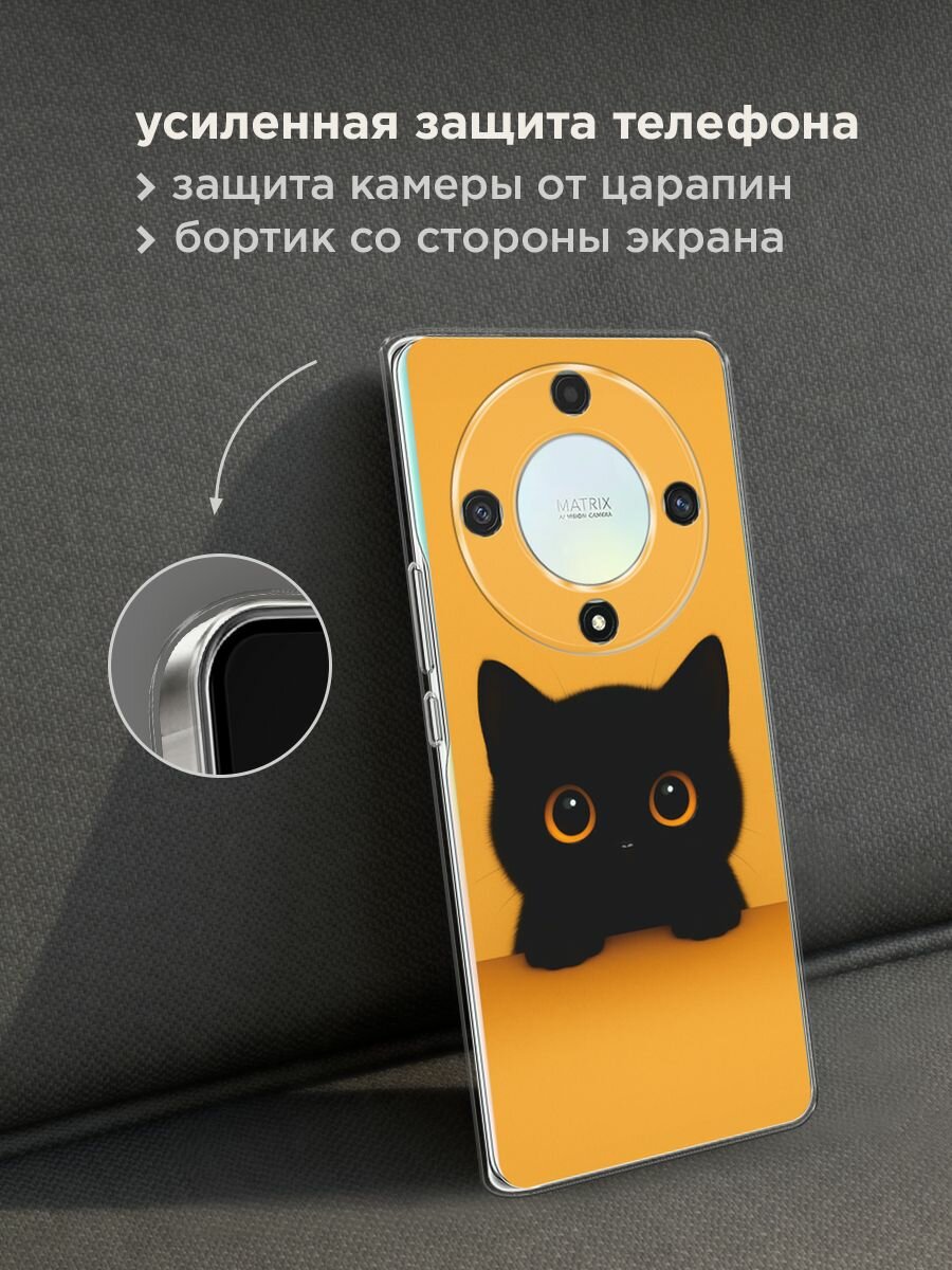 Чехол на Honor X9A / Хонор X9A с принтом "Контрастный котик" — фото 1