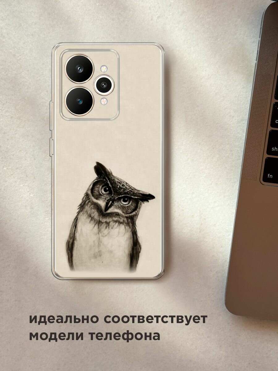 Силиконовый чехол на Realme 15 / Реалми 15 с принтом "Сова" — фото 1