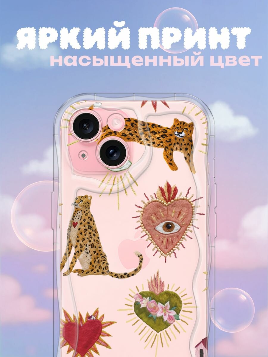 Чехол на Apple iPhone 15 / Айфон 15 с принтом "Сюрреализм паттерн" — фото 1