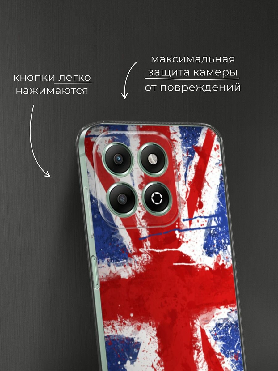 Чехол на Honor X6b / Хонор X6b с принтом "Флаг Великобритании 2" — фото 1