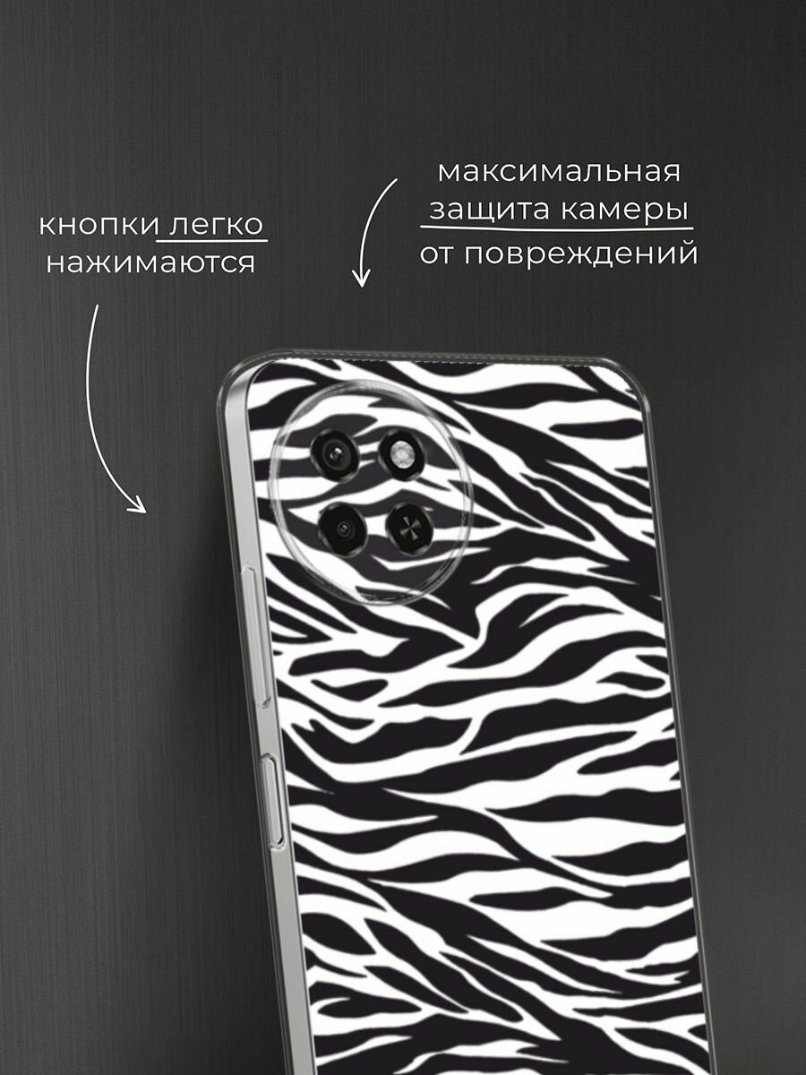 Силиконовый чехол на Itel S23 / Ител S23 с принтом "Принт зебра" — фото 1