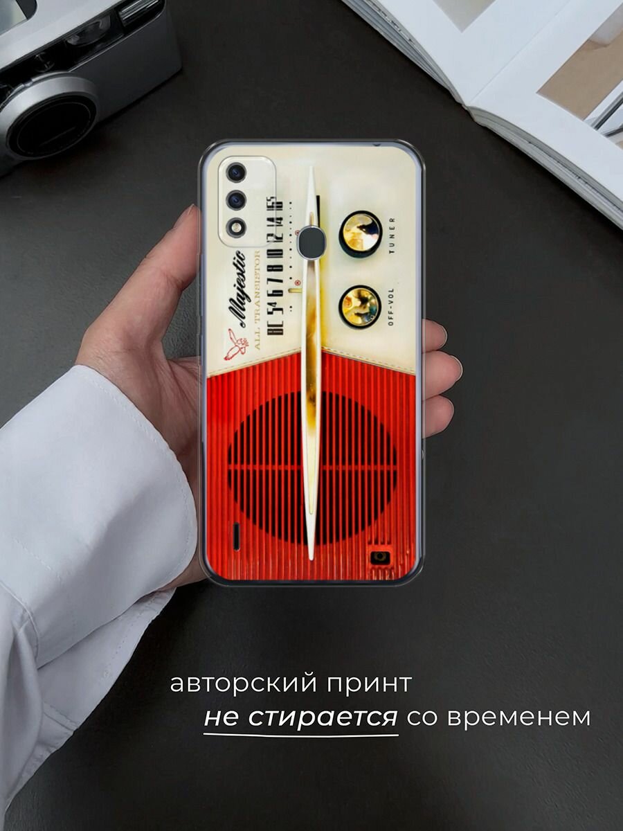 Силиконовый чехол на Itel A48 / Ител А48 с принтом "Радио" — фото 1