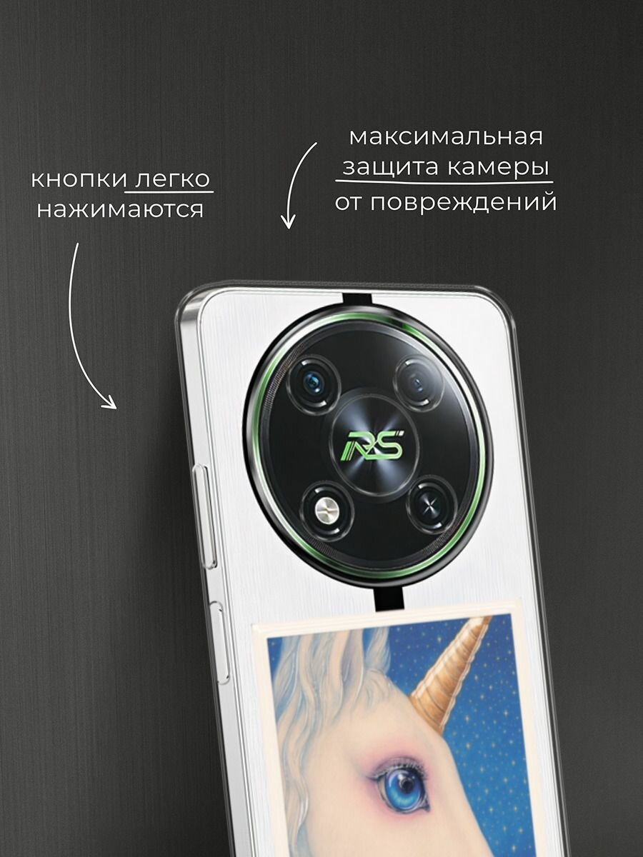 Чехол на Itel RS4 / Ител РС4 с принтом "Глаз единорога" — фото 1