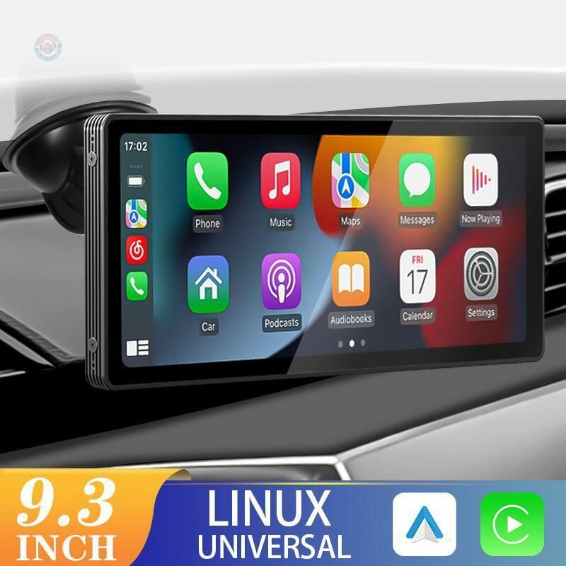 9,3 дюймовый портативный мультимедийный видеоплеер с сенсорным экраном для CarPlay и Android Auto беспроводное подключение удобная установка в автомобиль