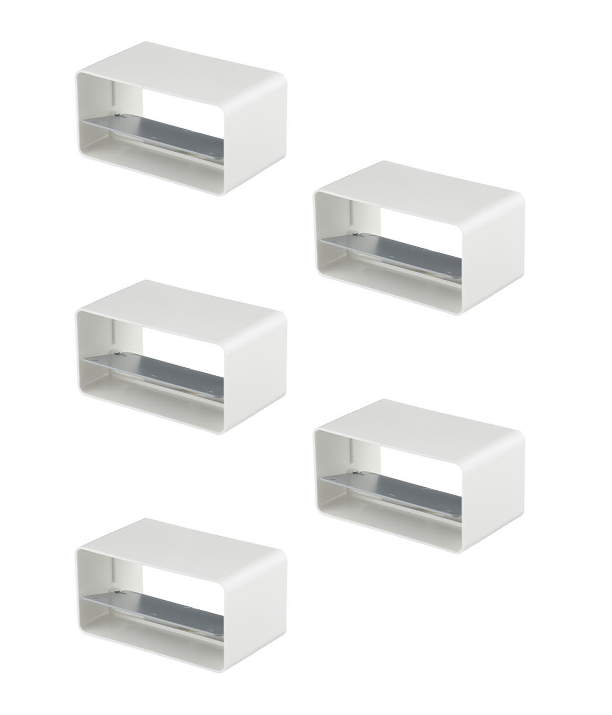 Соединитель прямой пластиковый для плоских воздуховодов 55х110 мм с обратным клапаном (5 шт.)