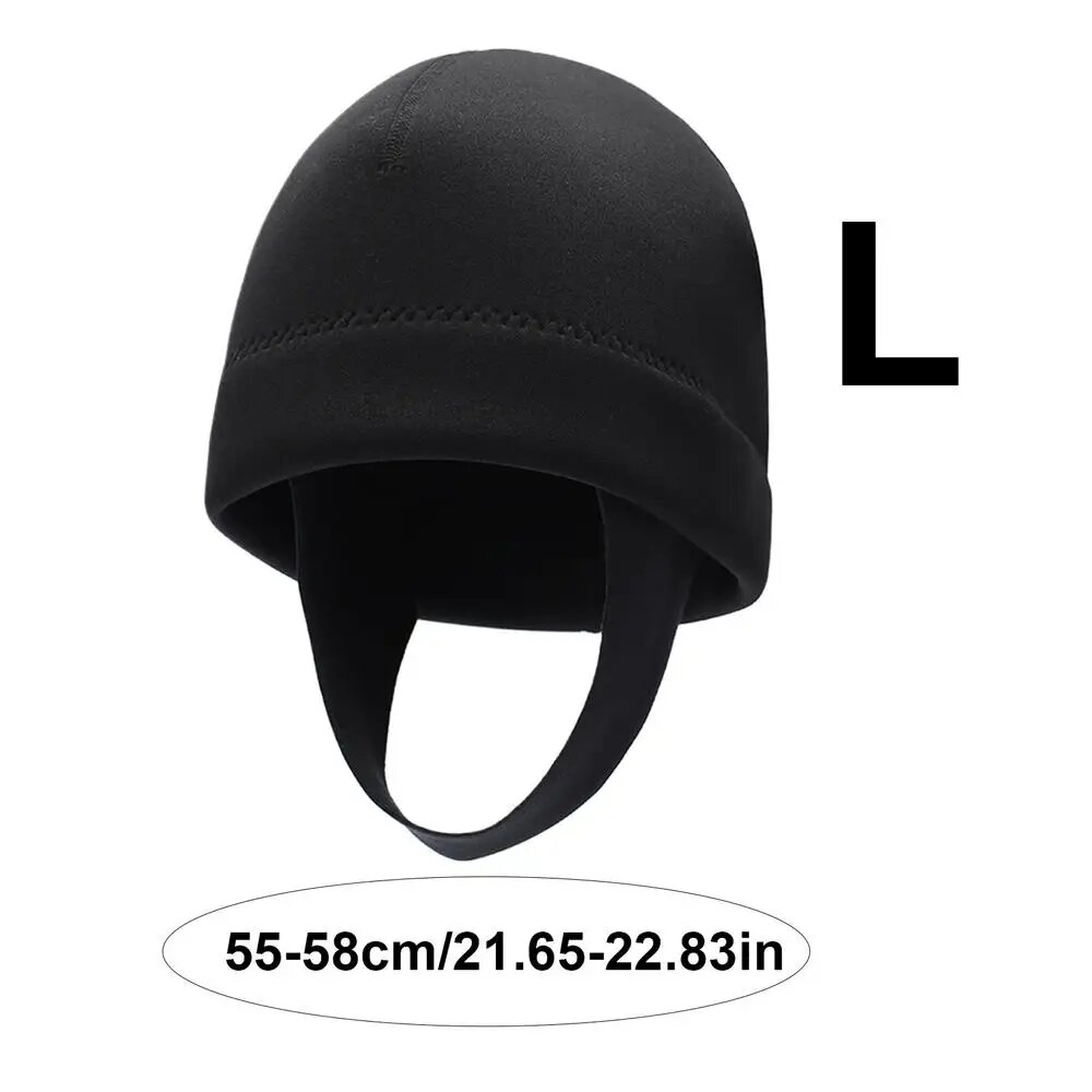 2 мм неопреновые шапки для подводного плавания с защитой от ультрафиолета, теплый капюшон для дайвинга, гидрокостюм, шапки-бини для подводного плавания, плавания, серфинга, каякинга, L, Черный
