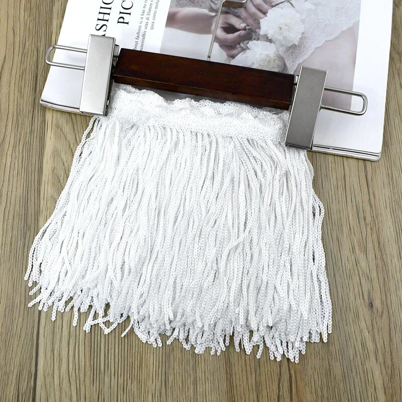 1-5 ярдов 17 см бахрома Metee с кисточками, кружевная лента с блестками, цветная отделка для платья, одежды, декоративные поделки, аксессуары для одежды