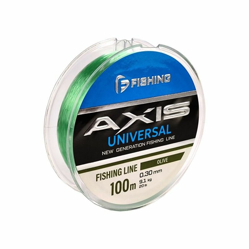F-FISHING Леска Axis Universal Line Olive 100м 0,30мм 9,1кг 20lb