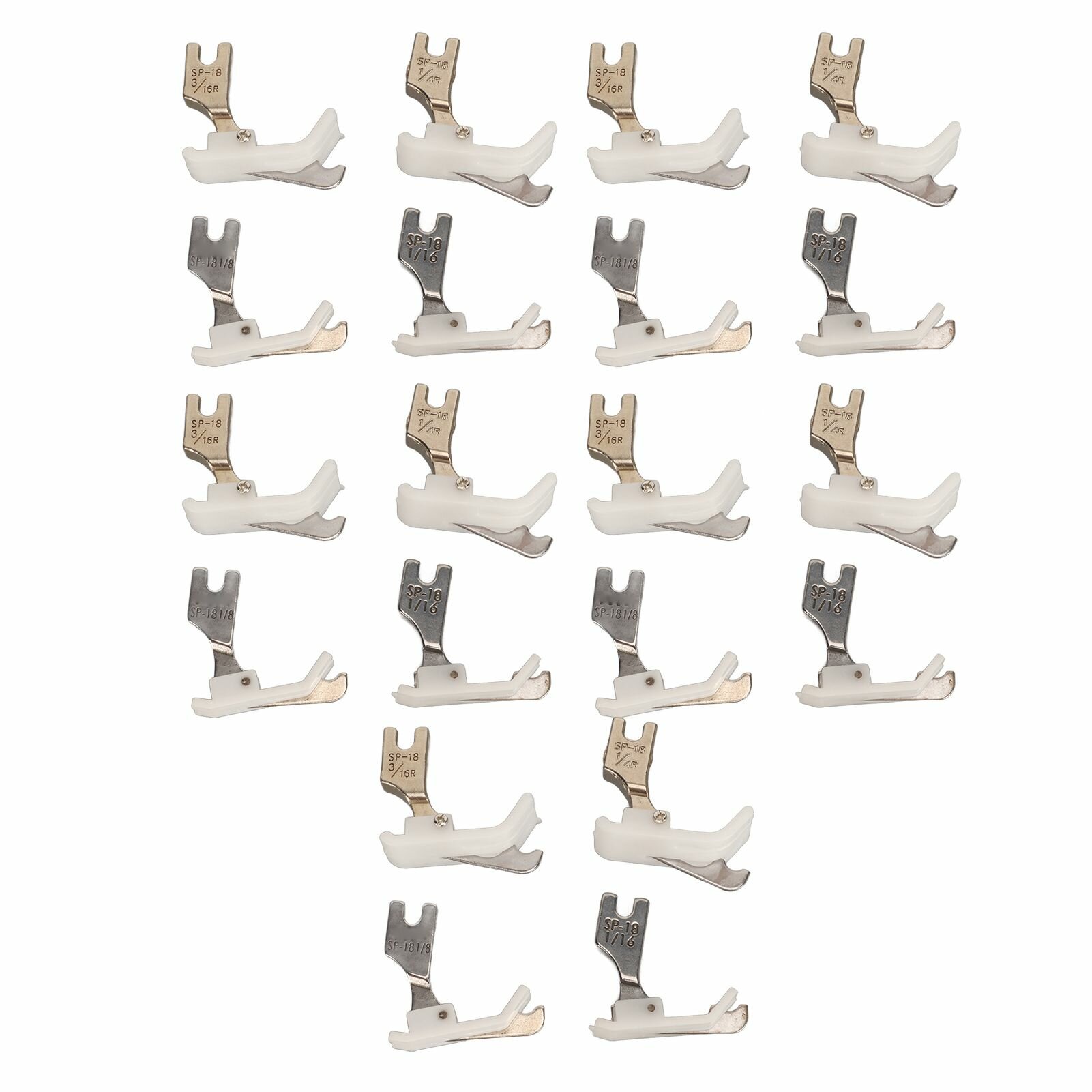 20 шт, прижимная лапка для швейной машины, простая установка, пластиковая сталь, набор прижимных лапок подходящего размера для ремонта, замены