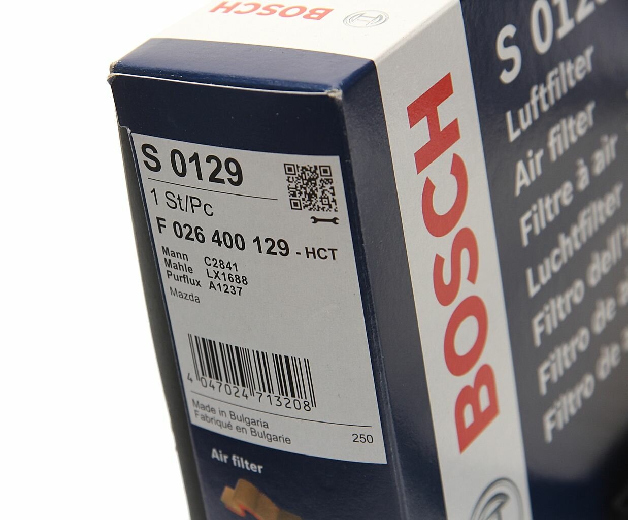 Фильтр воздушный, для Мазда 3, 5, Премаси арт F026400129 BOSCH — фото 1