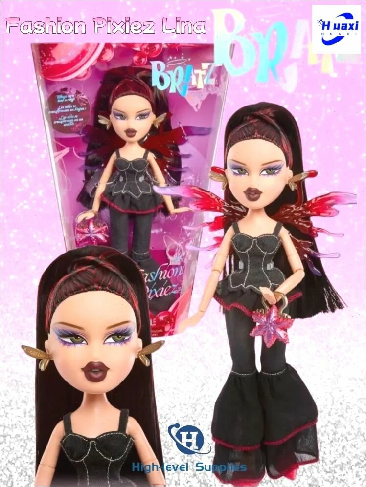 Коллекционная фантазийная кукла Bratz Fashion Pixiez Lina с настоящей одеждой и аксессуарами