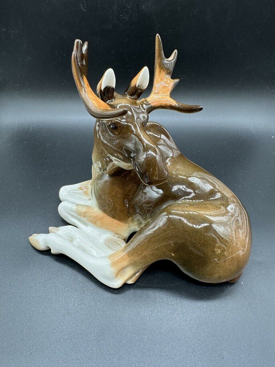 Статуэтка Лось на природе Лфз Фарфор ссср 70 годы Винтажная Шикарная редкая