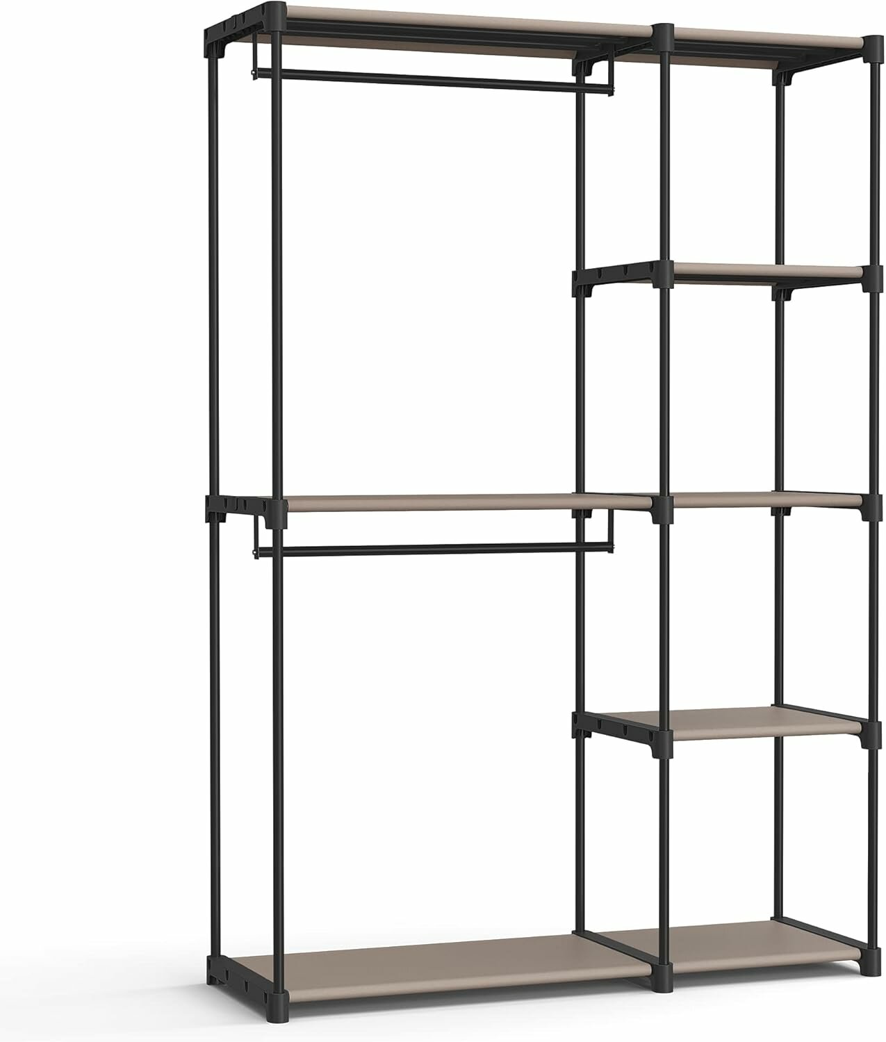 Открытый шкаф SONGMICS 43 x 124 x 182 см, штабелируемый, складной, серо-коричневый- RYG026R02
