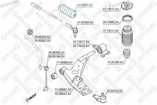 Пыльник рейки рулевой Chevrolet Epica 2.0/2.5 06>, STELLOX 1473007SX