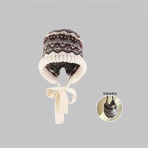 Тканевая этикетка Красная Шапочка осень и зима вязаный капюшон в корейском стиле небольшой шарф теплая шерстяная шапка модная универсальная вязаная шапка для женщин