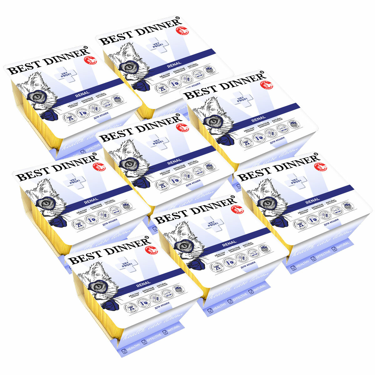 Корм влажный Best Dinner Vet Profi Renal для взрослых кошек при заболевании почек с ягненком паштет, 100 г х 8 шт