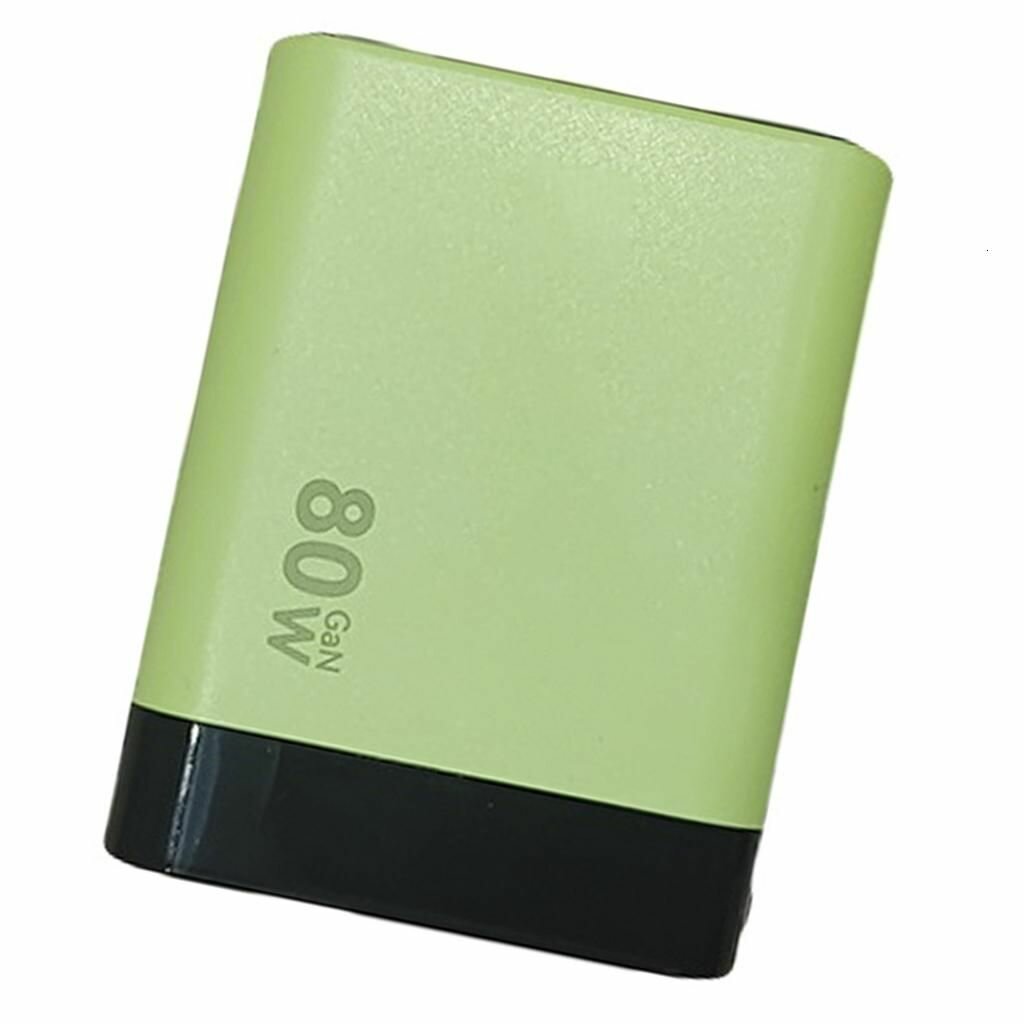 Зарядное устройство с выдвижным кабелем USB C 80W для быстрой зарядки телефона и ноутбука, Зеленый