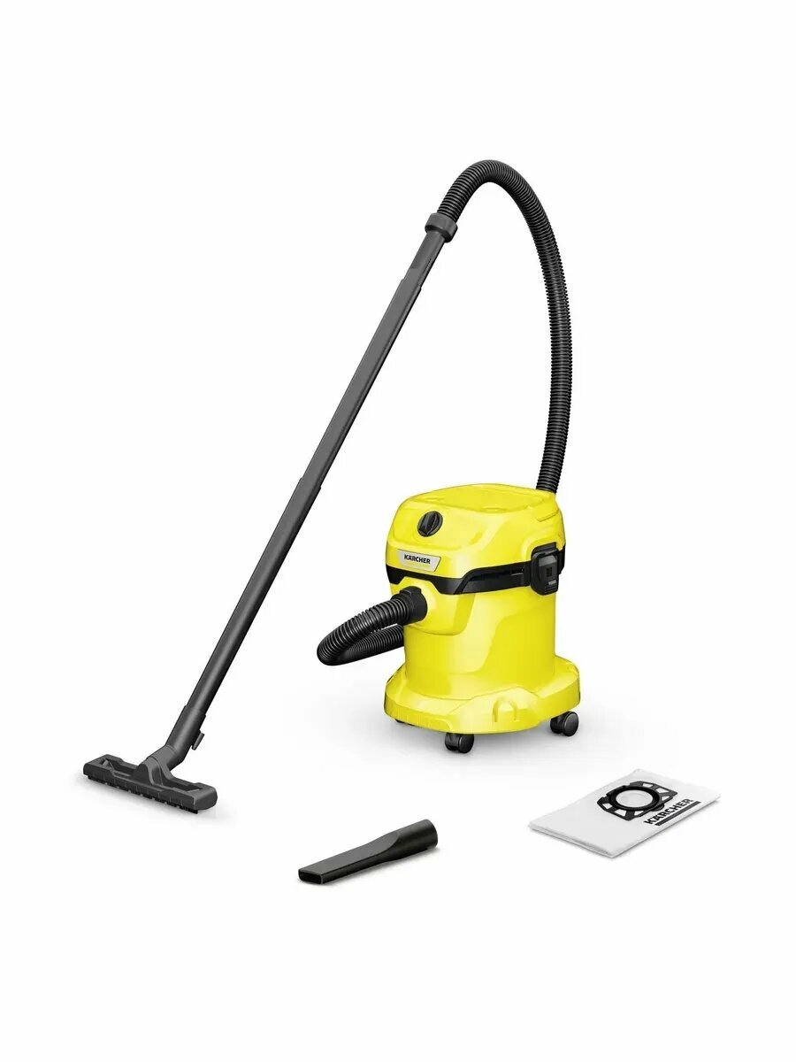Строительный пылесос Karcher WD 2 V-15/4/18 1000Вт (уборка: сухая/влажная) желтый