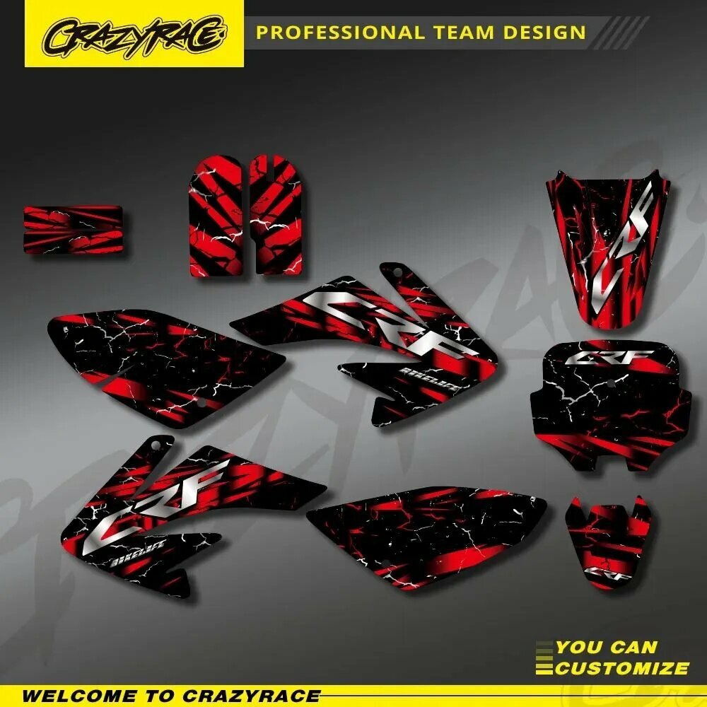 Наклейки на мотоцикл подходят для Honda CRF70 CRF 70 2004-2007 2008 2009 2010 комплект фоновых графических наклеек