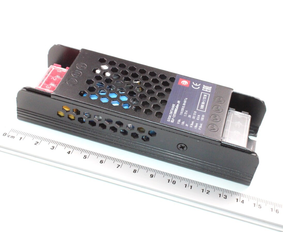 12V, 100W, 8.3A, 198-242VAC ELF-12100BEslim Black, Модуль питания сетевой (блок питания с винтами), ELF, Чёрный корпус
