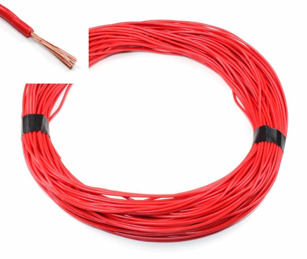 Провод ПГВА 1х0,75 кв. мм, Cu, красный Автоэлектроника