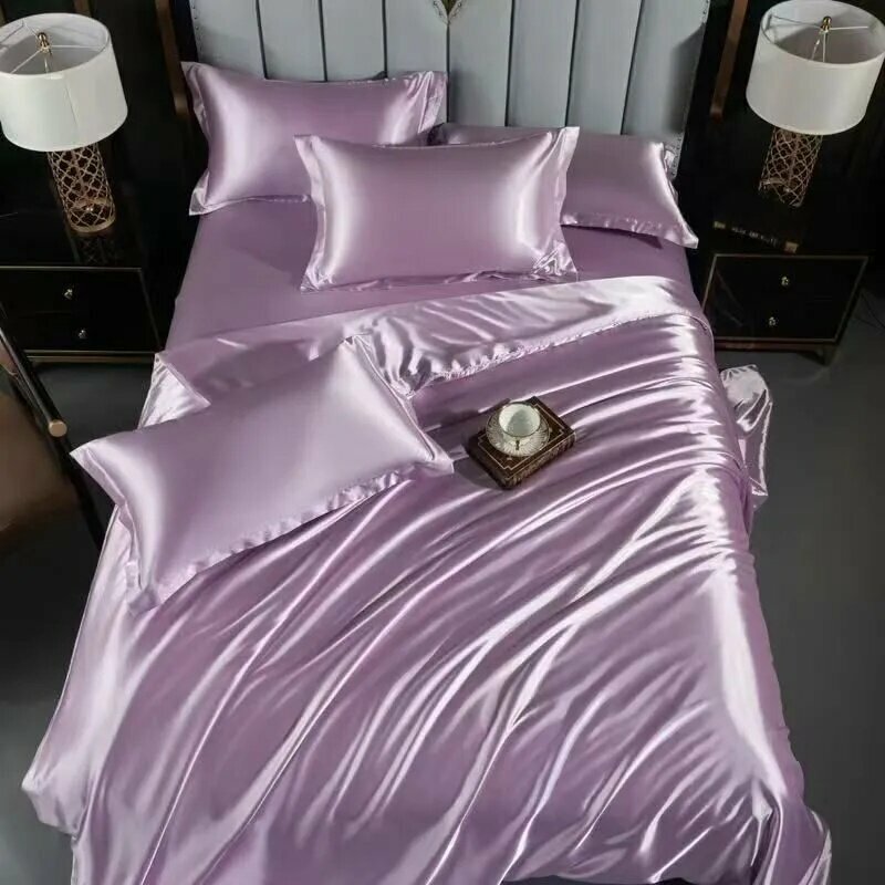 Комплект постельного белья, Натуральный шелк, Двуспальный, наволочки 48x74